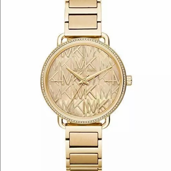 Michael Kors | Accessories | Nwt Michael Kors Mk Logo Gold Watch | Poshmark